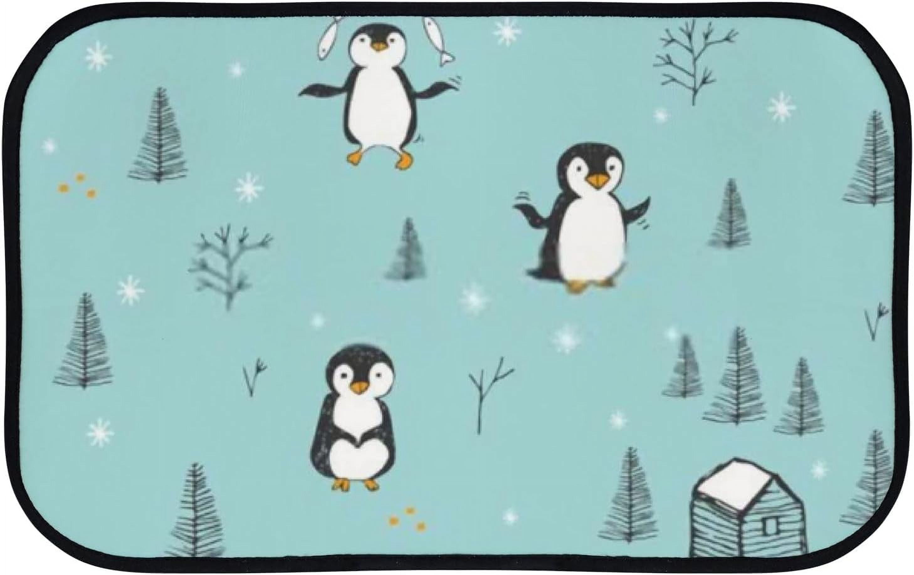 GZHJMY Soft Bath Door Mat Rug Cute Penguins Non Slip Dootmat Entry Mats ...