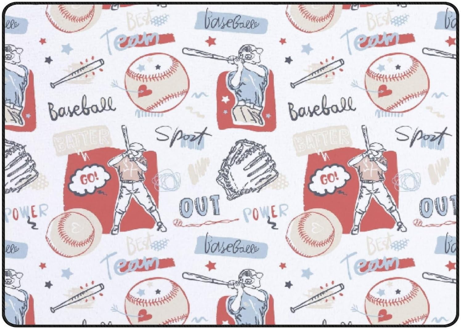 GZHJMY Soft Foam Nursery Area Rugs Baseball Glove Seamless Non Slip ...