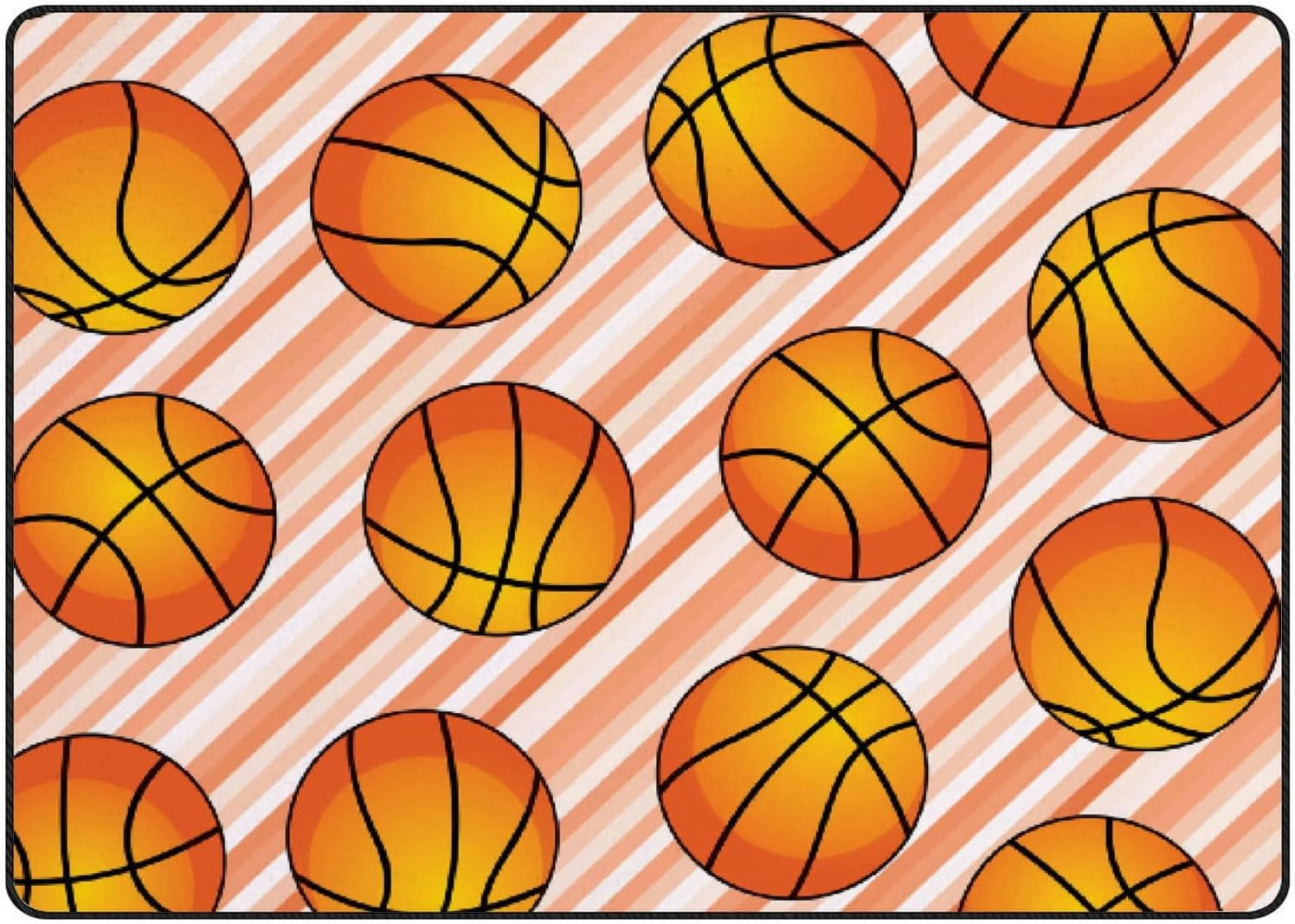 GZHJMY Soft Foam Nursery Area Rugs Basket Balls Seamless Non Slip Play ...