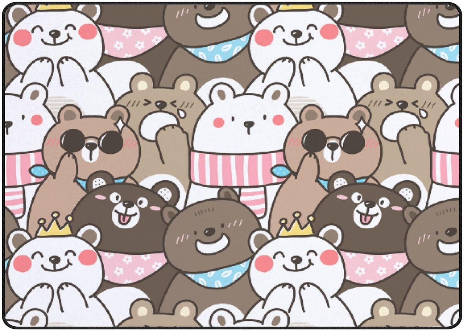 GZHJMY Soft Foam Nursery Area Rugs Cartoon Bear Illustration Non Slip ...