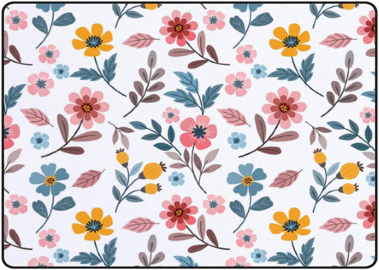 GZHJMY Soft Foam Nursery Area Rugs Colorful Flowers Play Mats for Kids ...