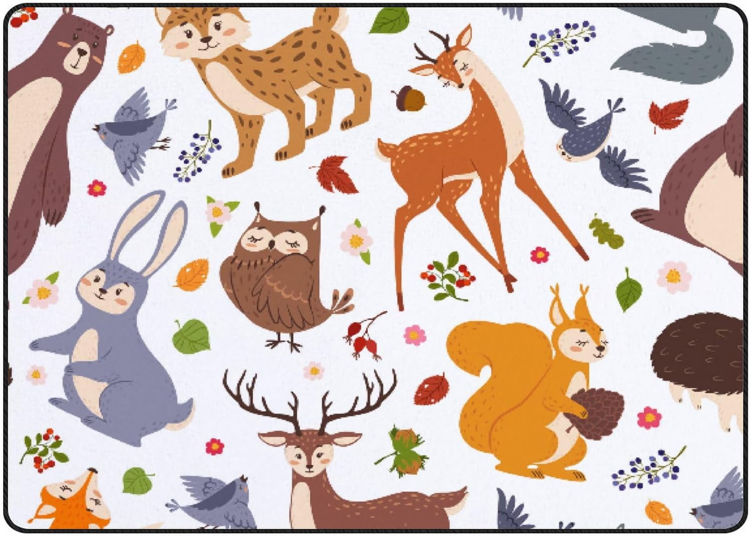 GZHJMY Soft Foam Nursery Area Rugs Cute Animals Fox Bear Rabbit Deer ...