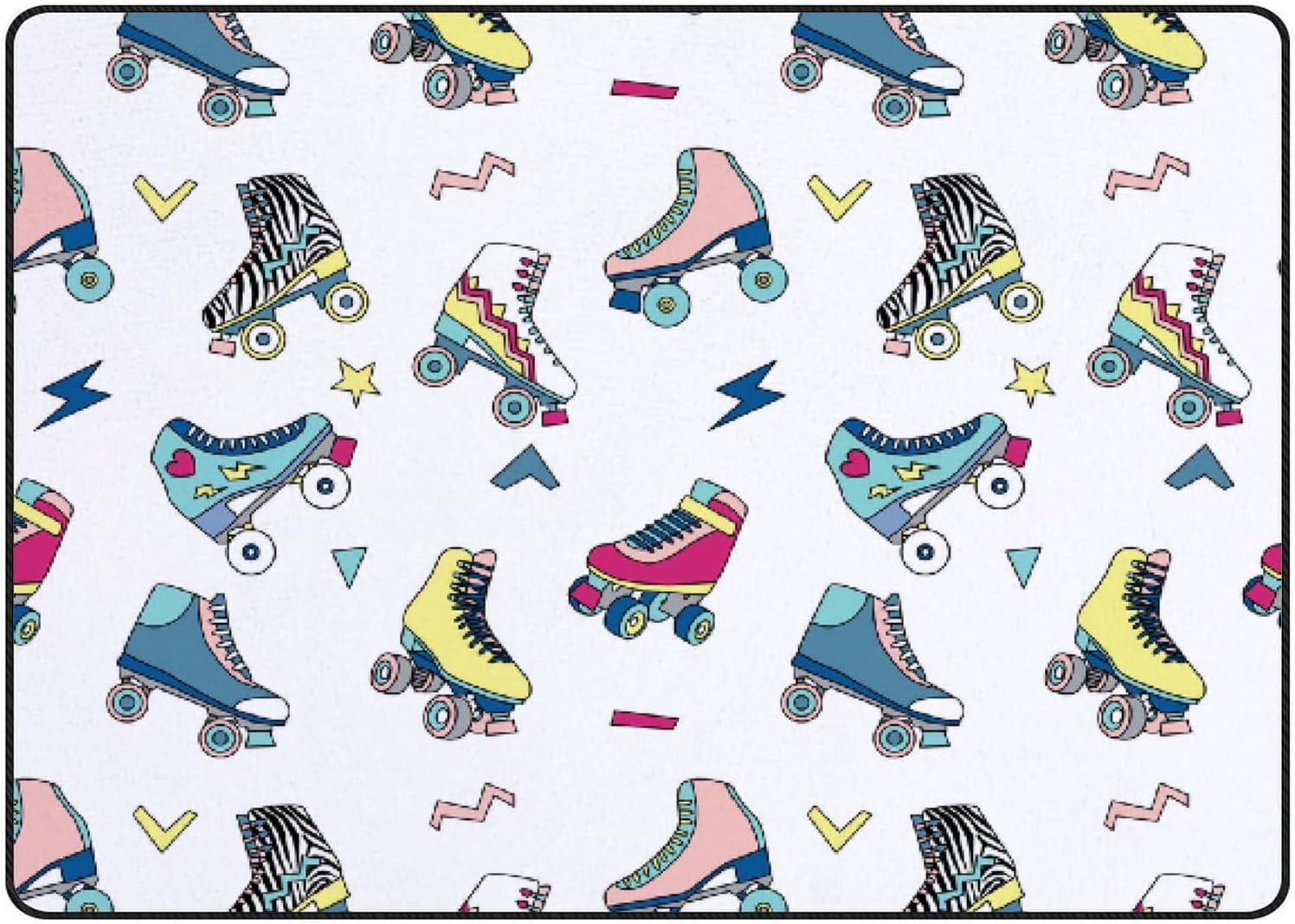 GZHJMY Soft Foam Nursery Area Rugs Cute Retro Roller Skates Non Slip ...