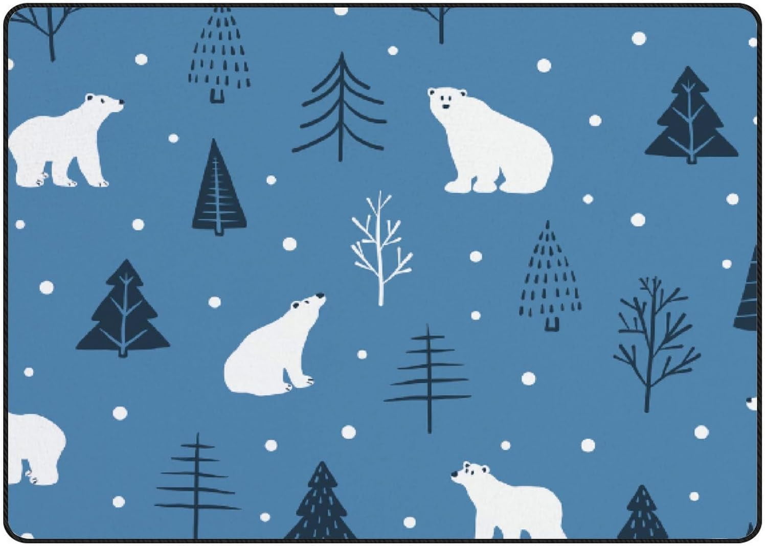 GZHJMY Soft Foam Nursery Area Rugs Polar Bears in Snowy Forest Play ...