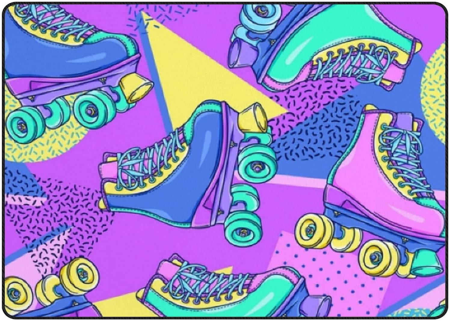 GZHJMY Soft Foam Nursery Area Rugs Roller Skates Retro Non Slip Play ...