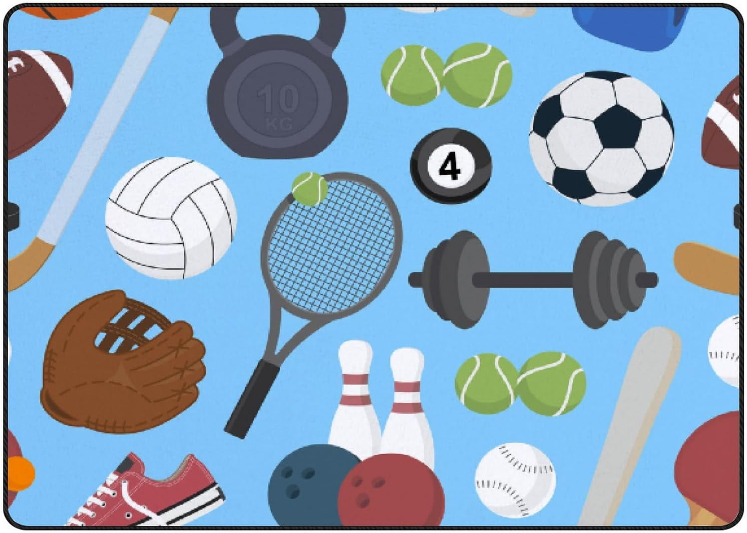 GZHJMY Soft Foam Nursery Area Rugs Sports Equipment Blue Non Slip Play ...