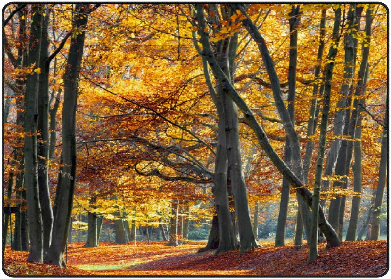 GZHJMY Soft Foam Nursery Area Rugs The Autumn Forest Non Slip Play Mats ...