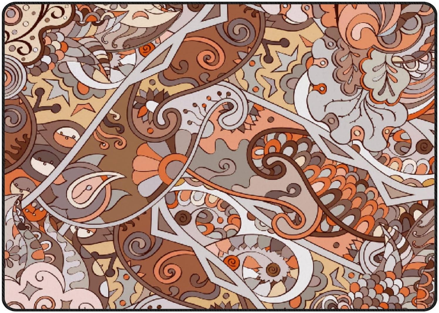 GZHJMY Soft Foam Nursery Area Rugs Tracery Ethnic Colorful Doodle ...