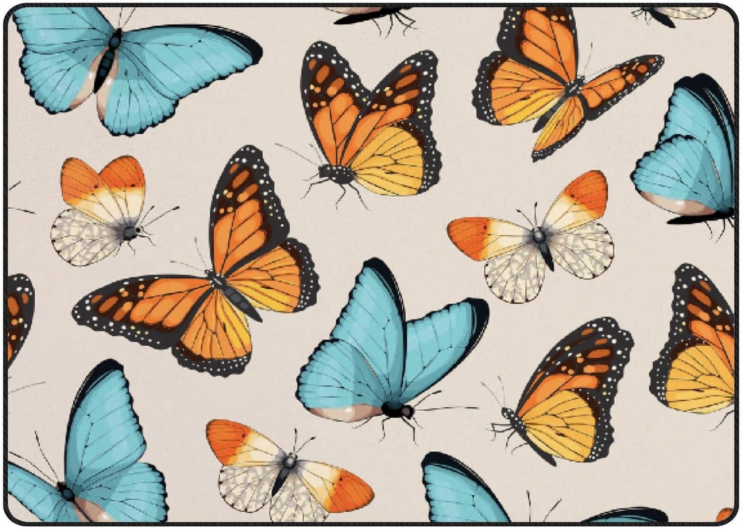 GZHJMY Soft Foam Nursery Area Rugs Tropic Butterfly Non Slip Play Mats ...