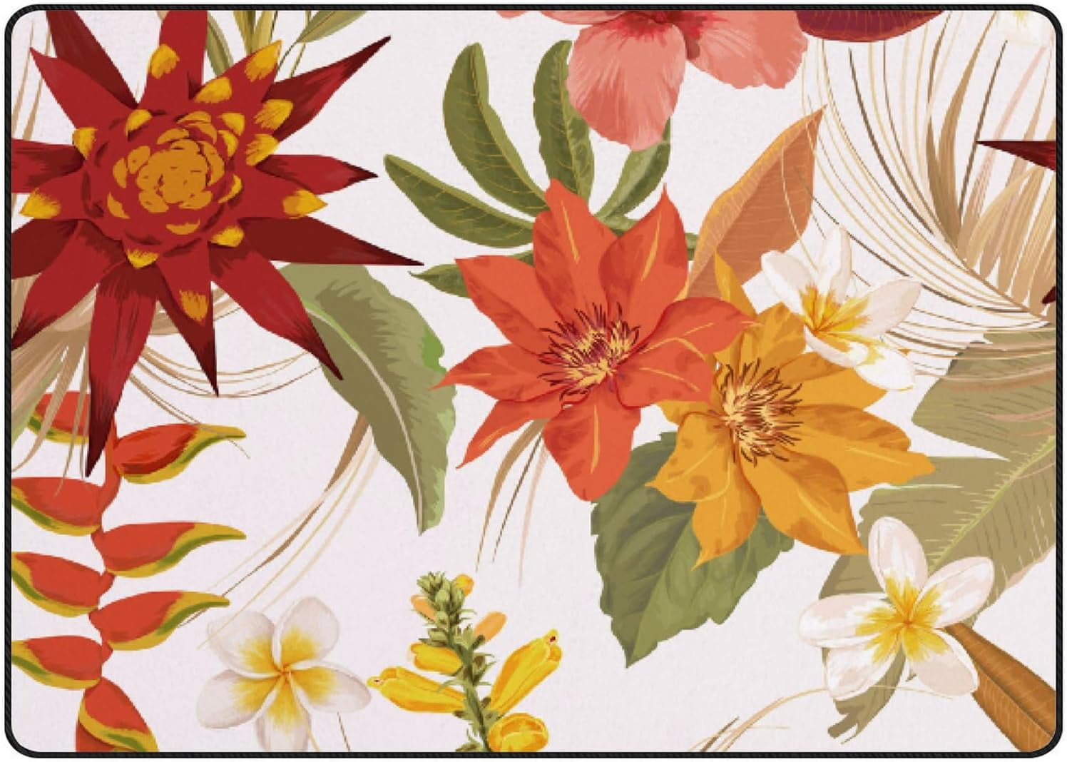 GZHJMY Soft Foam Nursery Area Rugs Tropic Floral Autumn Palm Leaves ...