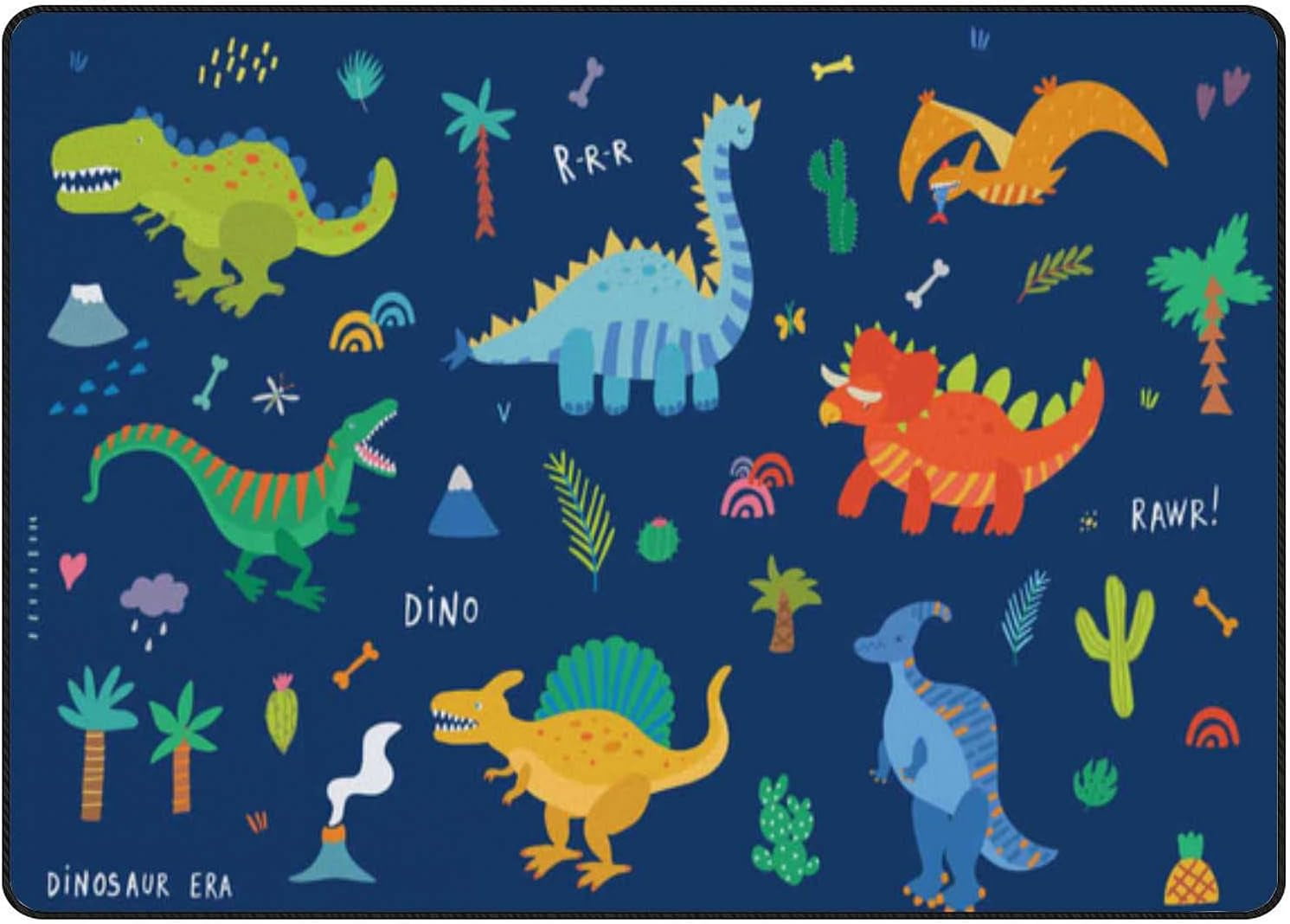 GZHJMY Soft Kids Rug Cute Cartoon Dinosaurs Area Rug Children Non Skid ...