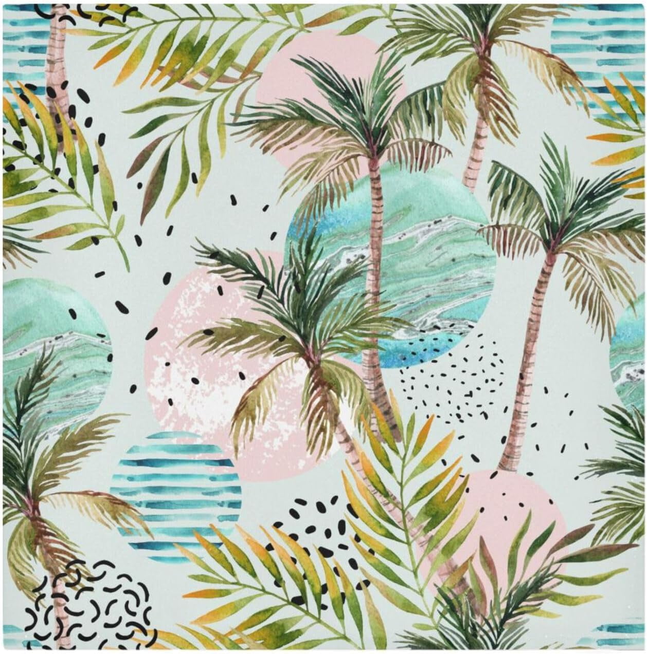 GZHJMY Soft Reusable Satin Table Decorative Napkins,20x20InX4 PCSPalm ...