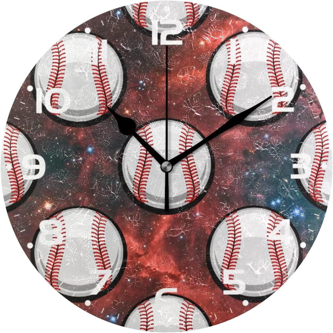 GZHJMY Space Galaxy Wall Clock, 10" Silent Non Ticking Round Clock, Oil ...