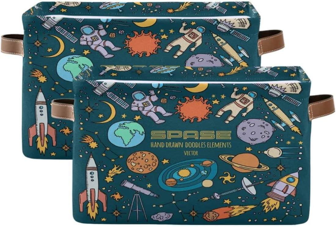 GZHJMY Space Planet Rectangular Storage Bins, 2 PCS Collapsible Toy ...