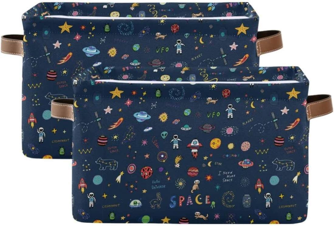 GZHJMY Space Planet Rectangular Storage Bins, 2 PCS Collapsible Toy ...