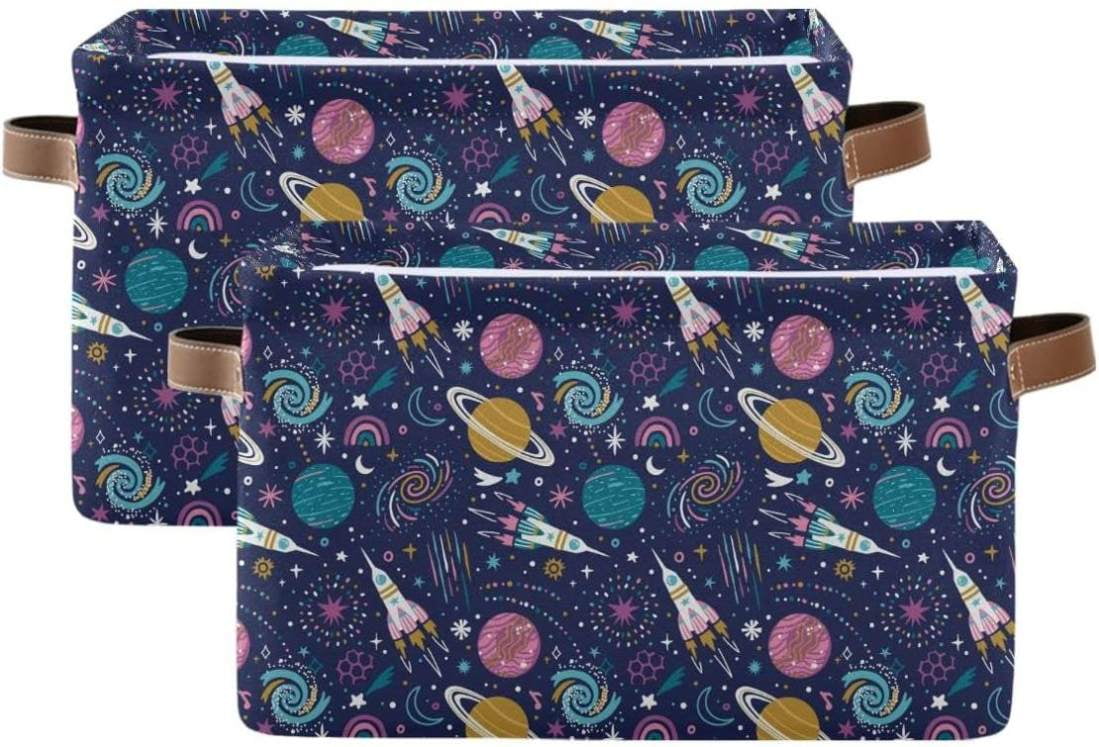 GZHJMY Space Planet Rectangular Storage Bins, 2 PCS Collapsible Toy ...