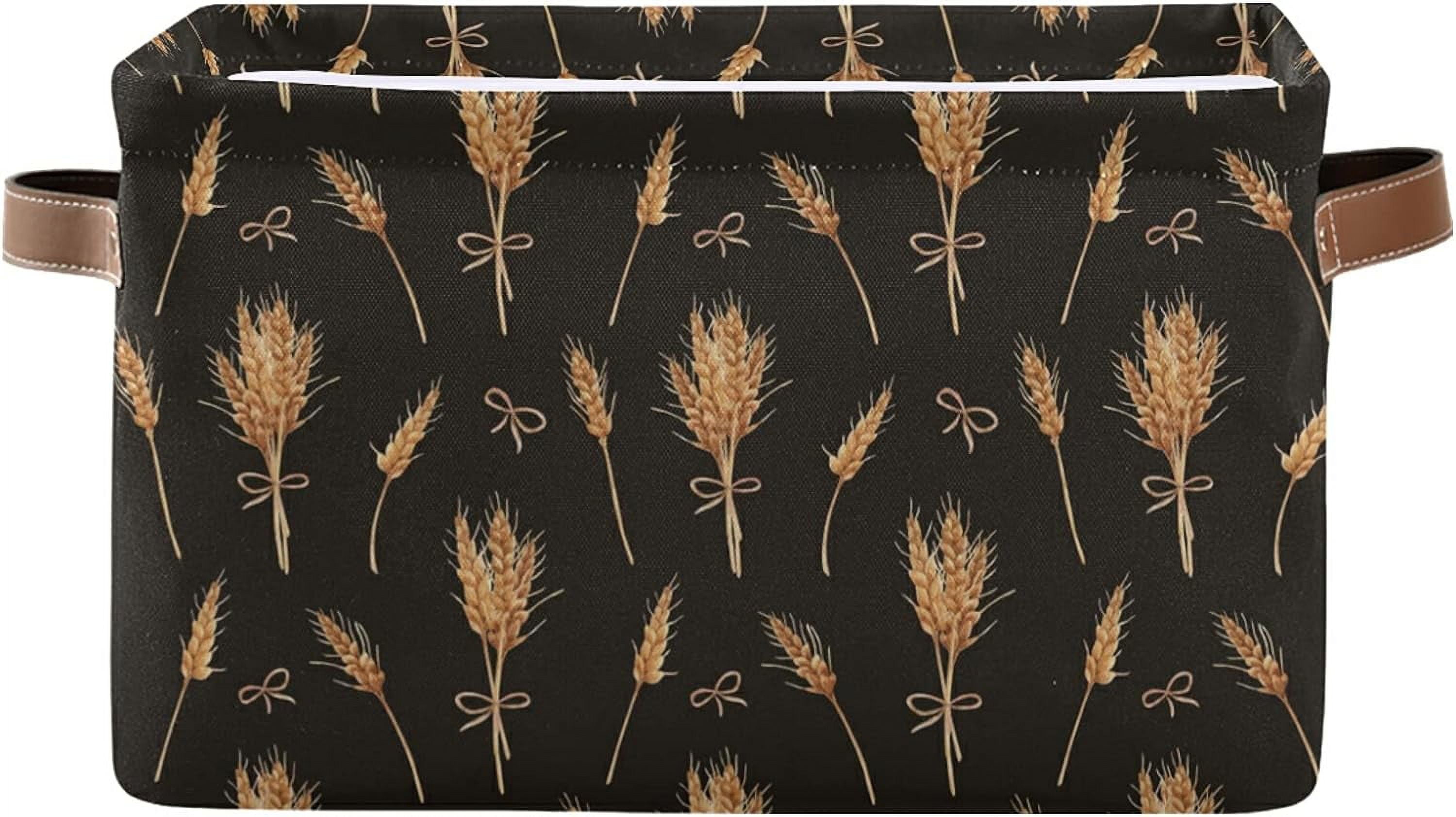 GZHJMY Spikelets Of Grain Storage Bins Collapsible with Handle, 2PCS Rectangle Waterproof ...