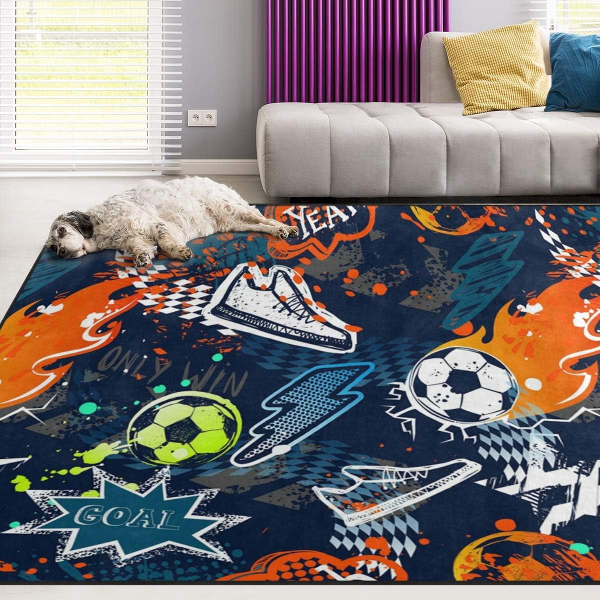 GZHJMY Sport Non Slip Area Rug for Living Dinning Room Bedroom Kitchen ...