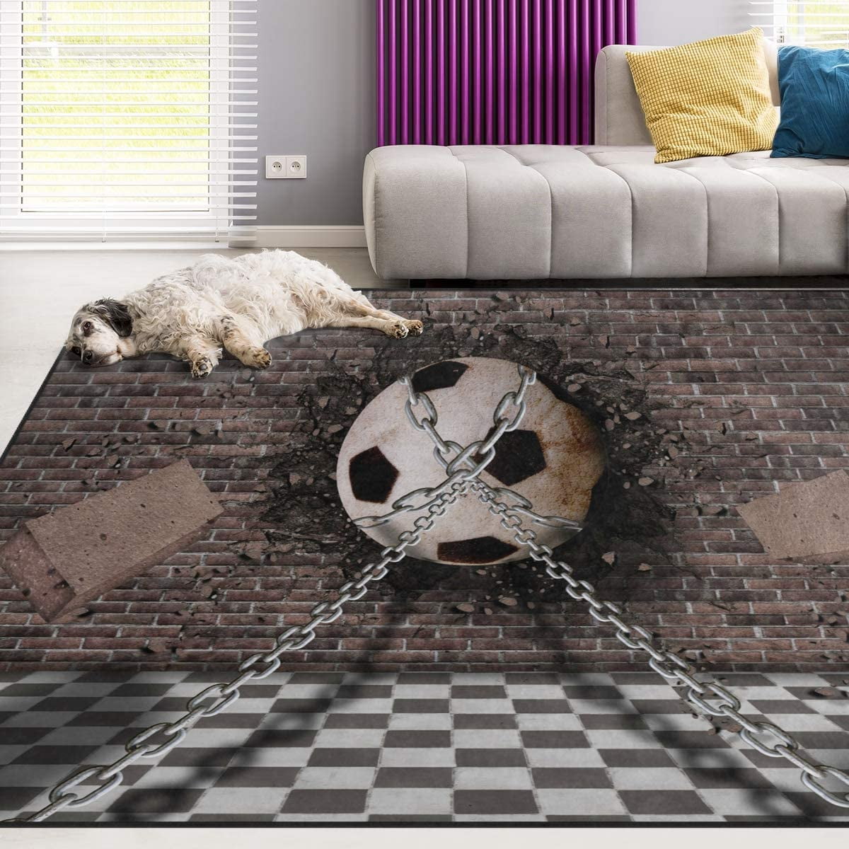 GZHJMY Sport Non Slip Area Rug for Living Dinning Room Bedroom Kitchen ...