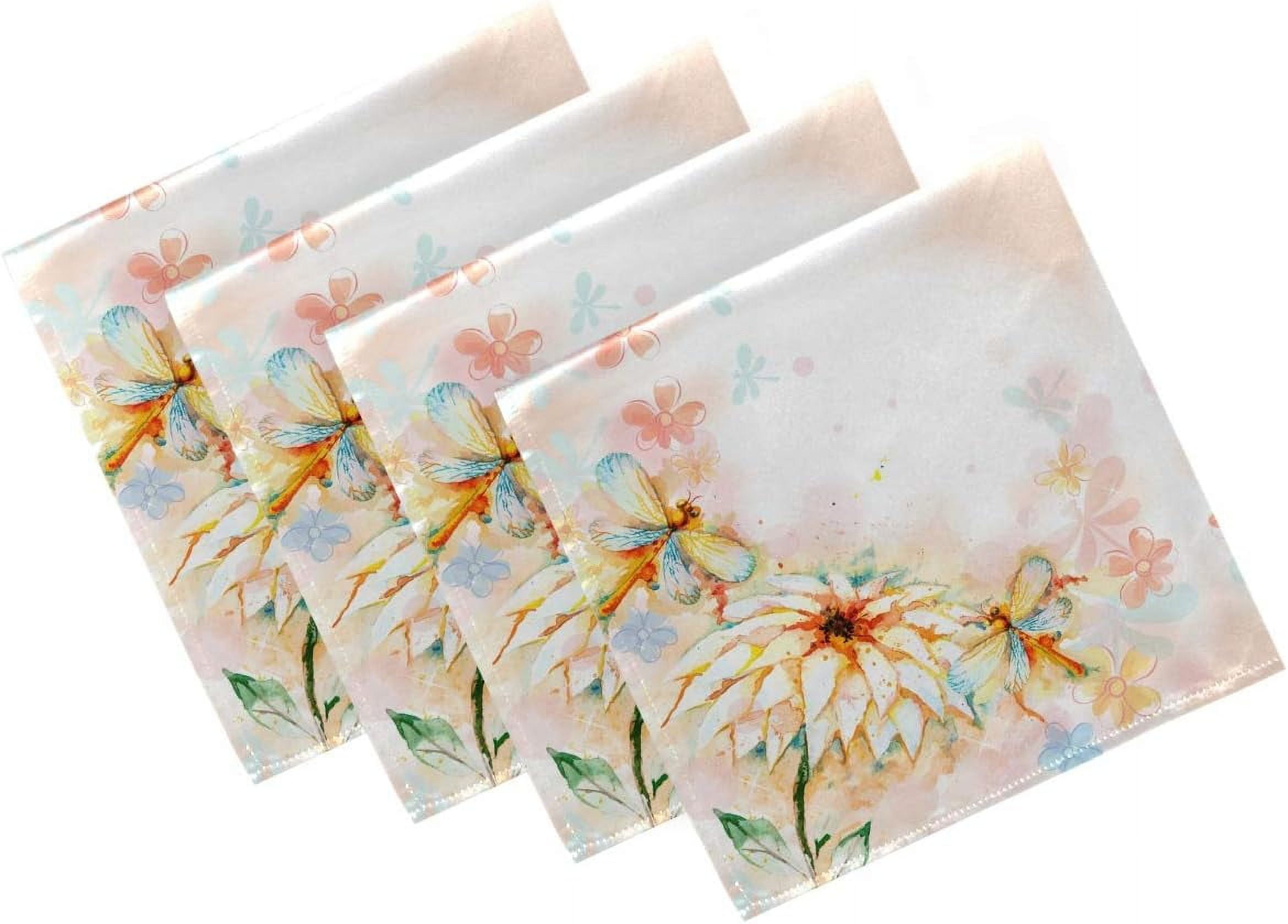 GZHJMY Spring Beautiful Flying Dragonflies and Lily Flower Cloth ...