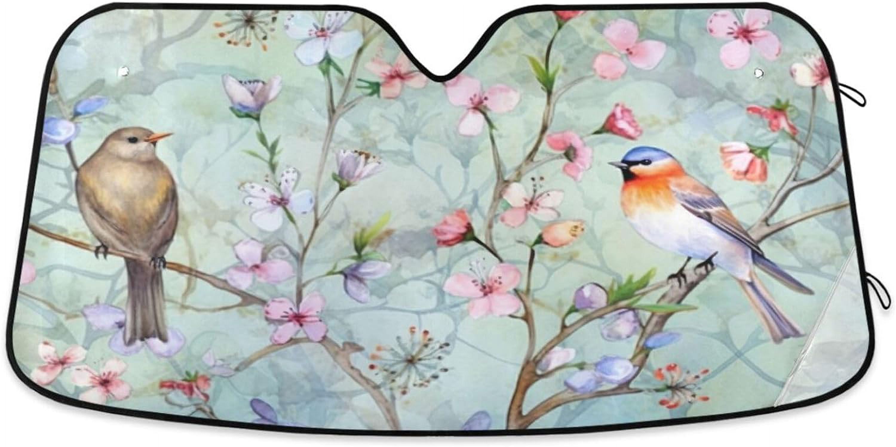 GZHJMY Spring Bird Car Windshield Sun Shade Foldable Sun Shield Shade ...