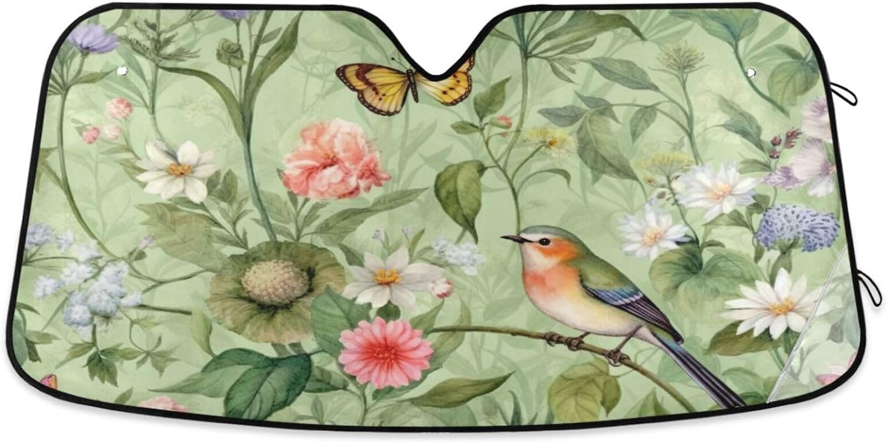 GZHJMY Spring Bird Car Windshield Sun Shade Foldable Sun Shield Shade ...