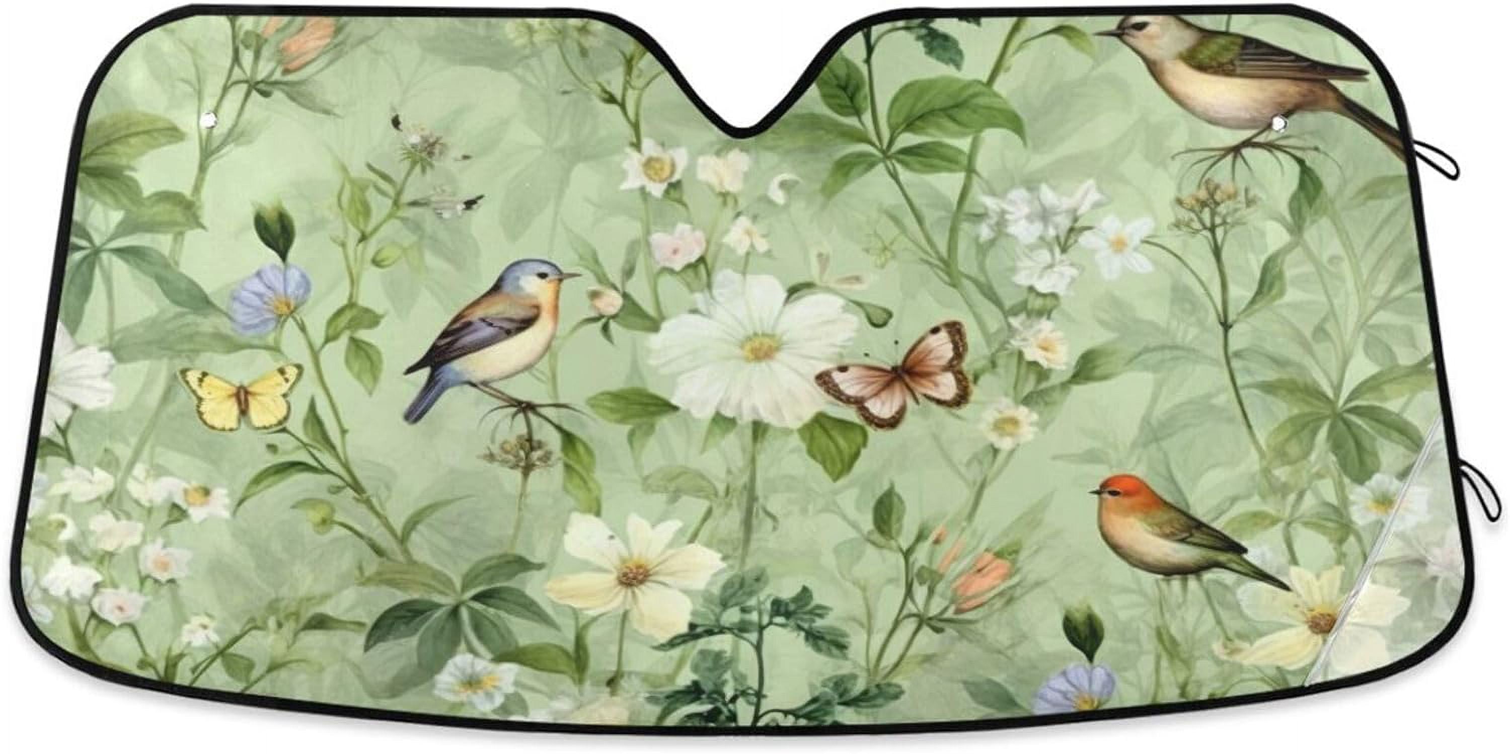 GZHJMY Spring Bird Car Windshield Sun Shade Foldable Sun Shield Shade ...