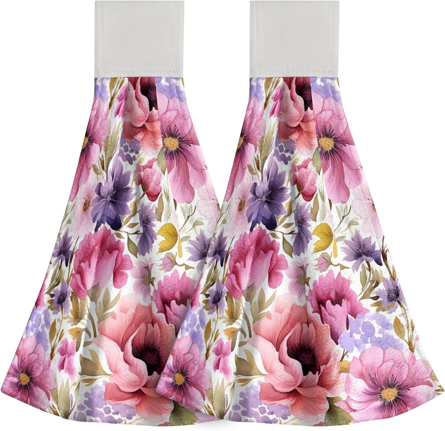 GZHJMY Spring Flower Hanging Kitchen Towels - Summer Floral Hand Towels ...