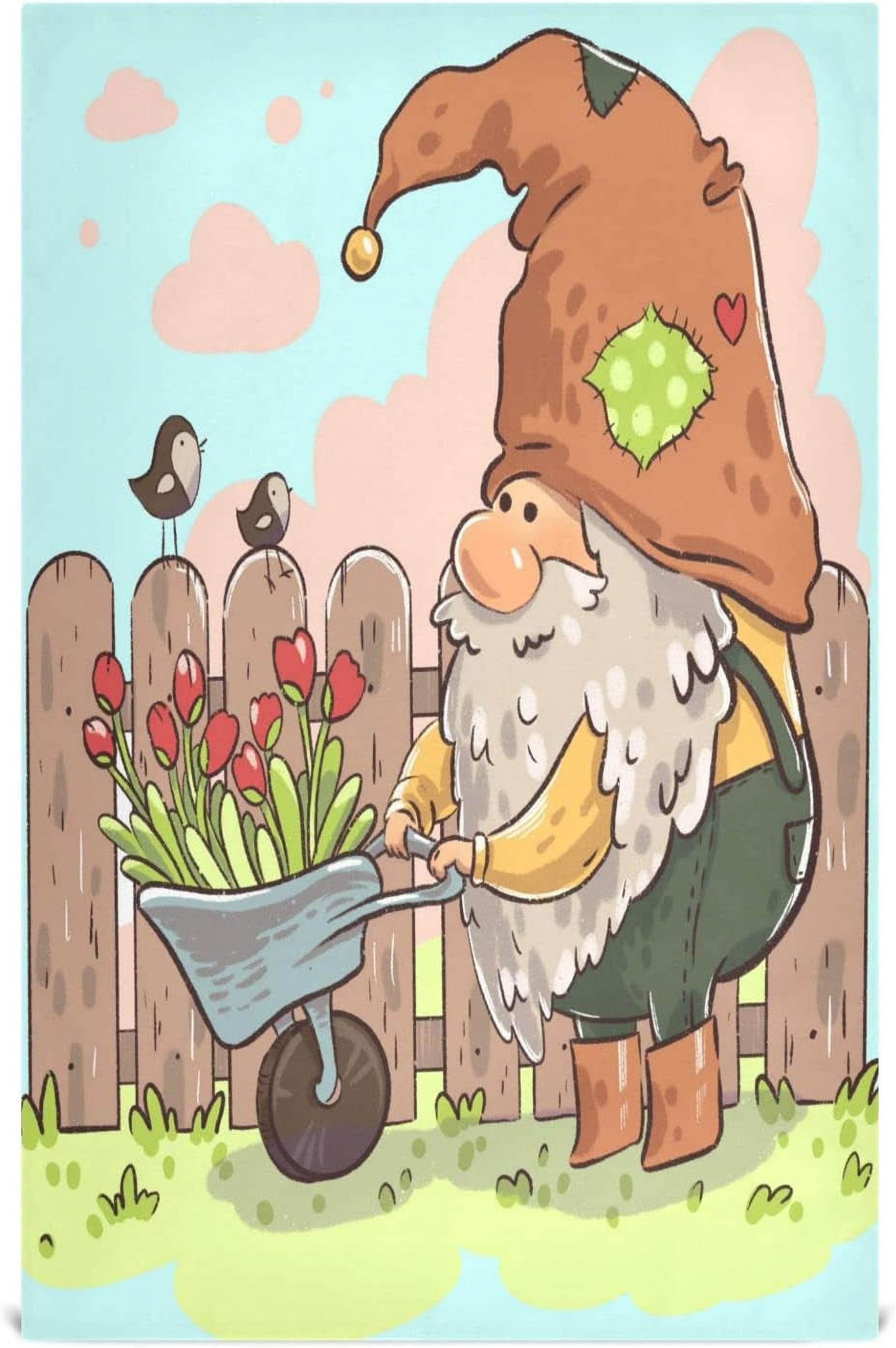 GZHJMY Spring Gnome Kitchen Dish Towel Set, Drying Kitchen Towels Tea ...
