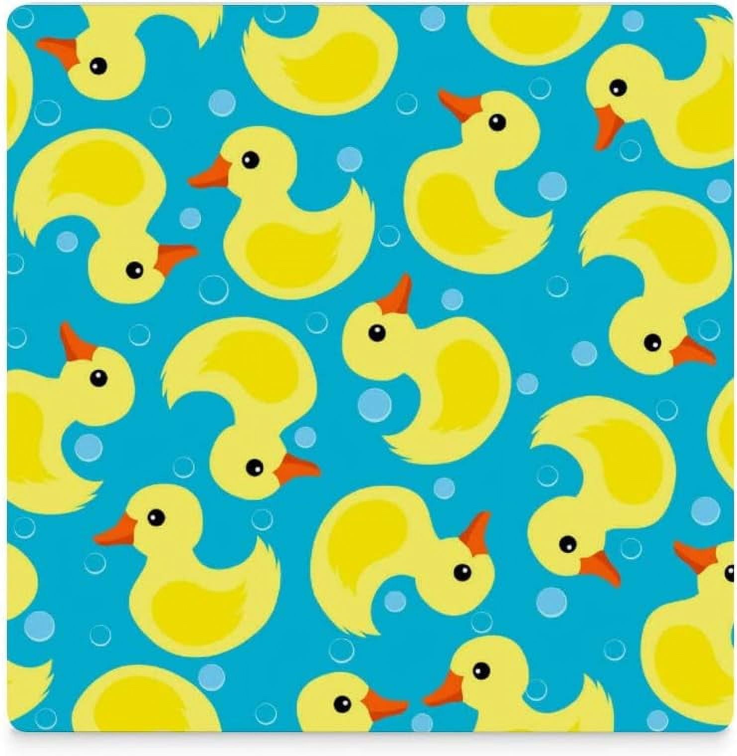 GZHJMY Square Drink Coasters, 1 Pcs Cute Yellow Ducks Absorbent Ceramic Coffee Coasters for ...