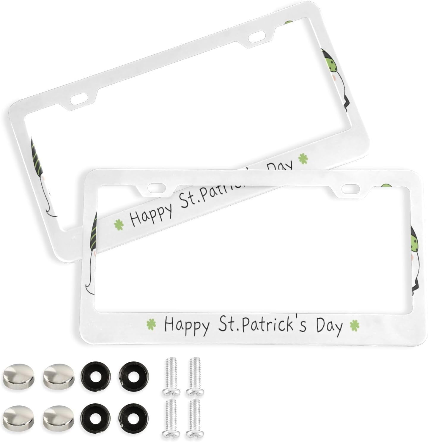 GZHJMY St.Patrick's Day Gnome License Plate Frames, License Plate ...