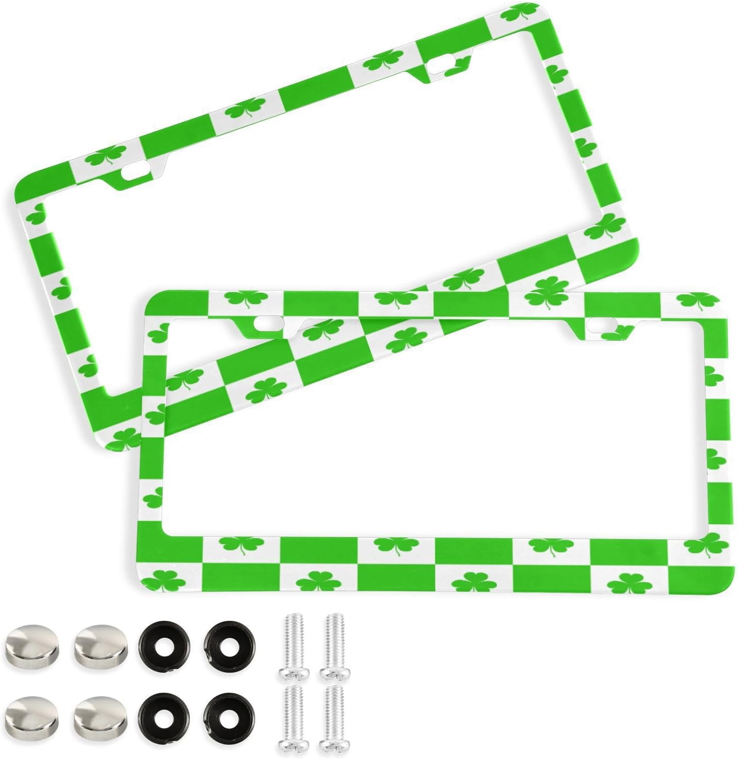 GZHJMY St. Patrick's Day Shamrock License Plate Frames, License Plate ...