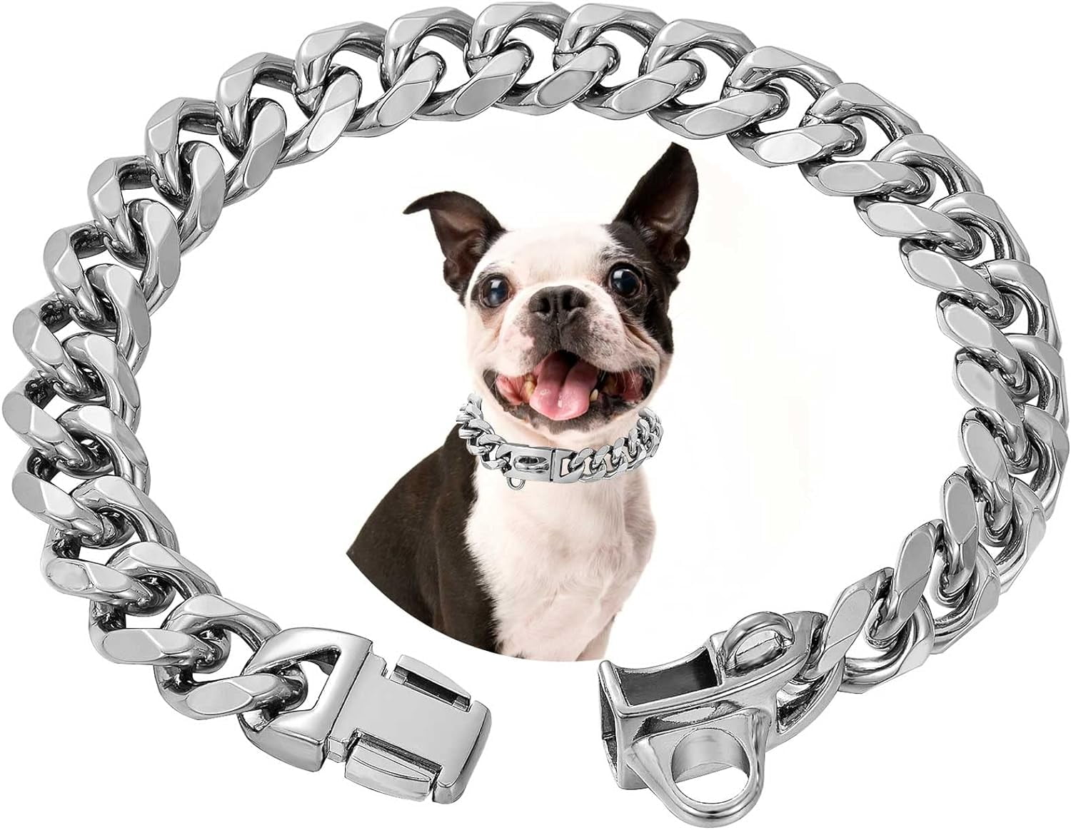 GZHJMY Stainless Steel Silver Gold Dog Collars with Safety Buckle Lock ...