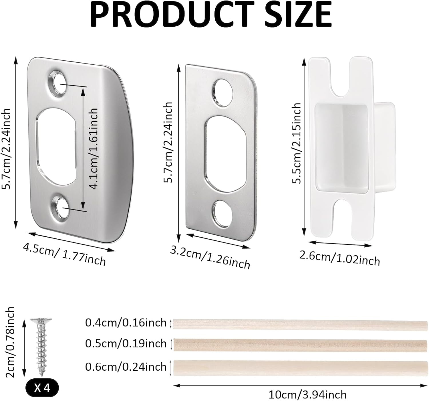 GZHJMY Standard Door Strike Plate with Spacer Shim, Steel Deadbolt ...