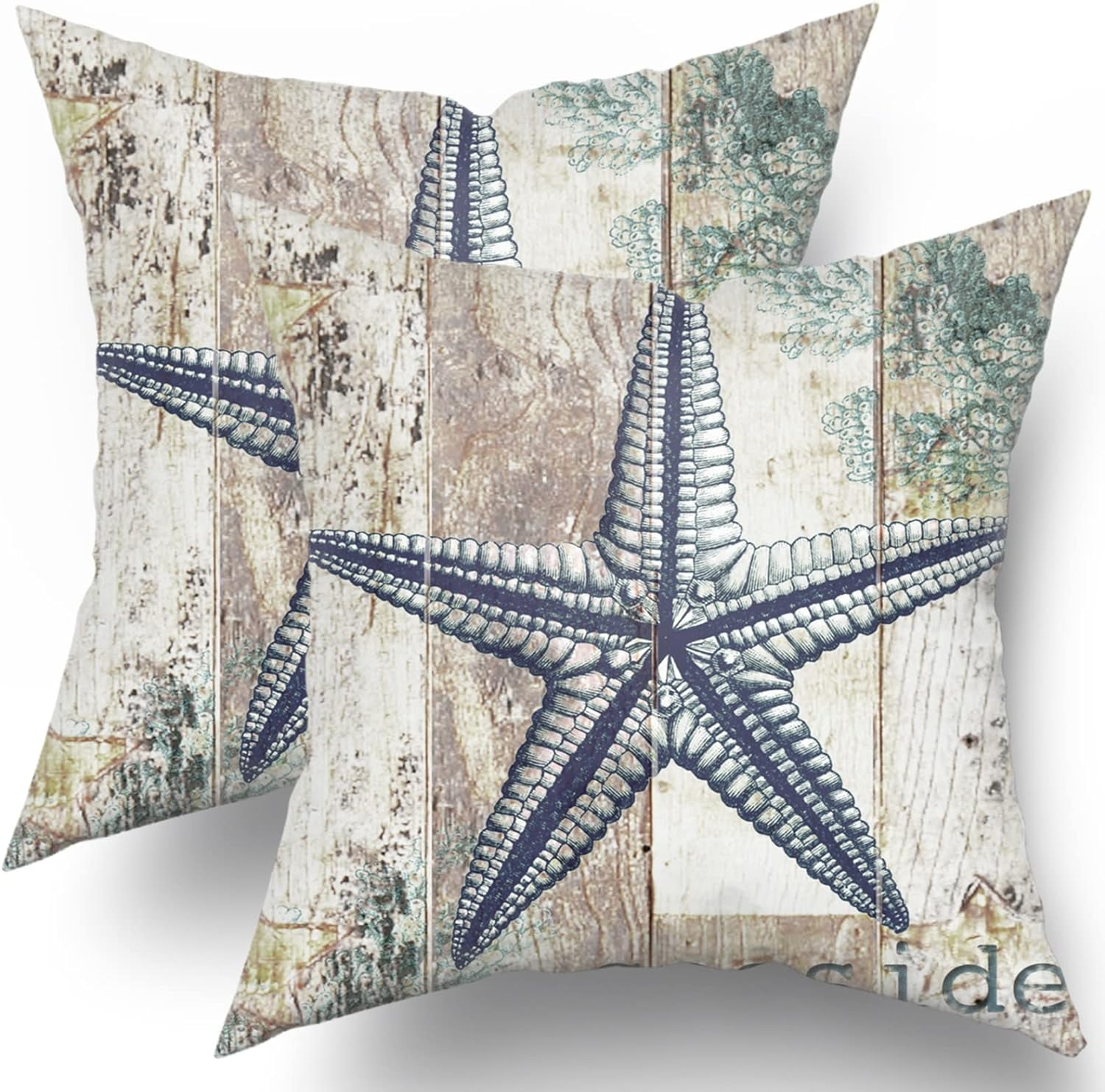 GZHJMY Starfish Pillow Case Aqua Star Fish Pillow Cover Beach Ocean ...