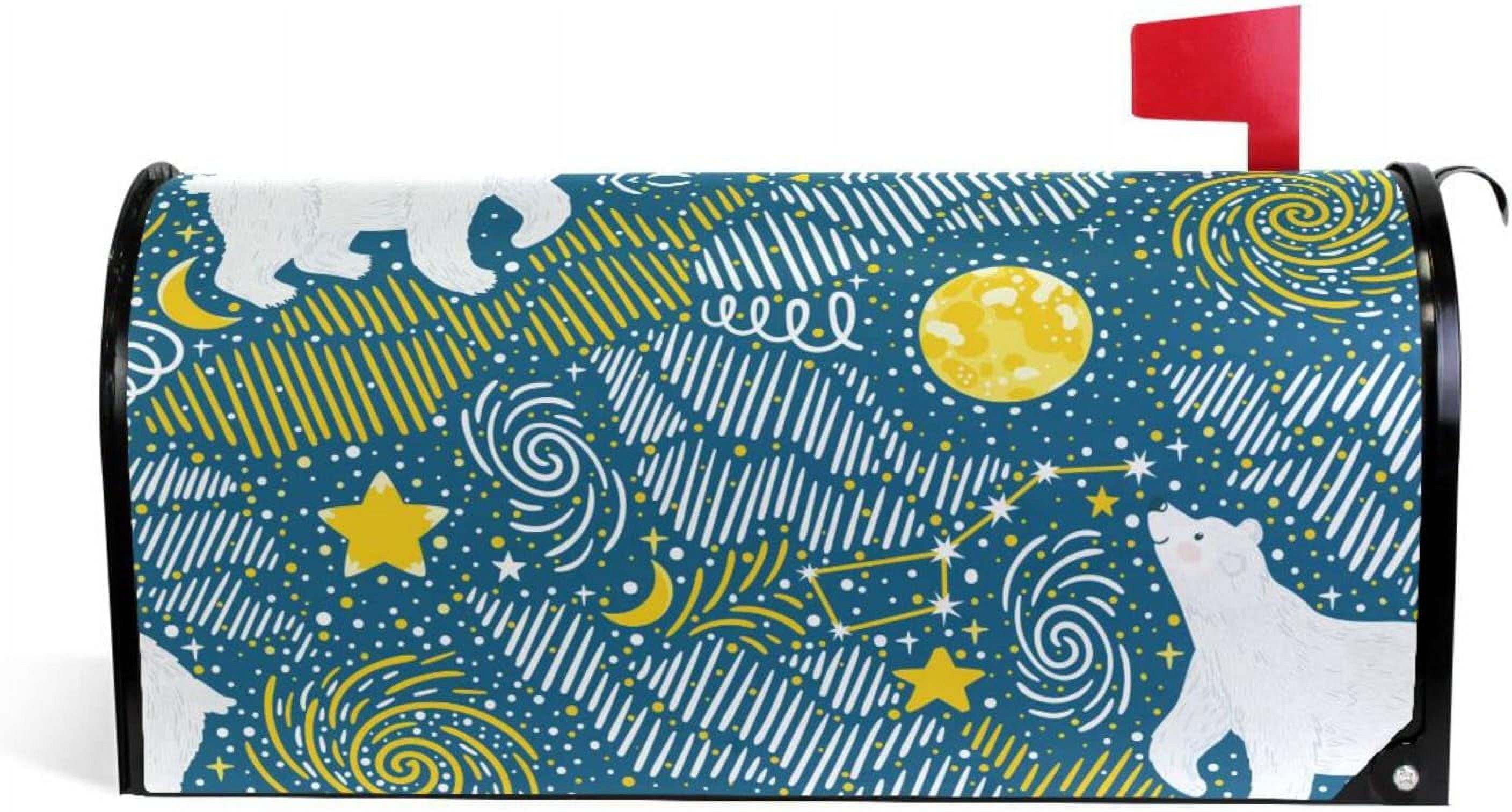 GZHJMY Stars Galaxy White Polar Bears Magnetic Mailbox Cover Standard ...