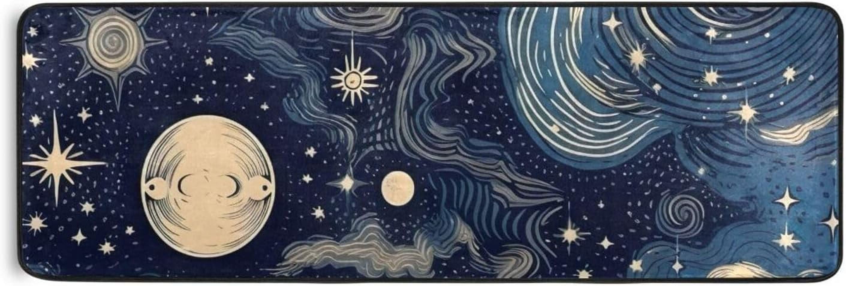 GZHJMY Stars and Moon Area Rug - 2' x 6' Washable Runner Rugs with ...