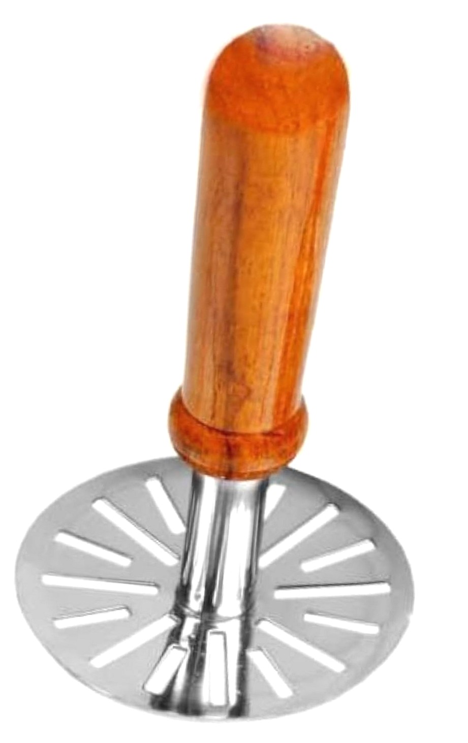 GZHJMY Steel Circular Pav Bhaji Masher, Potato Crusher with Wood Handle ...