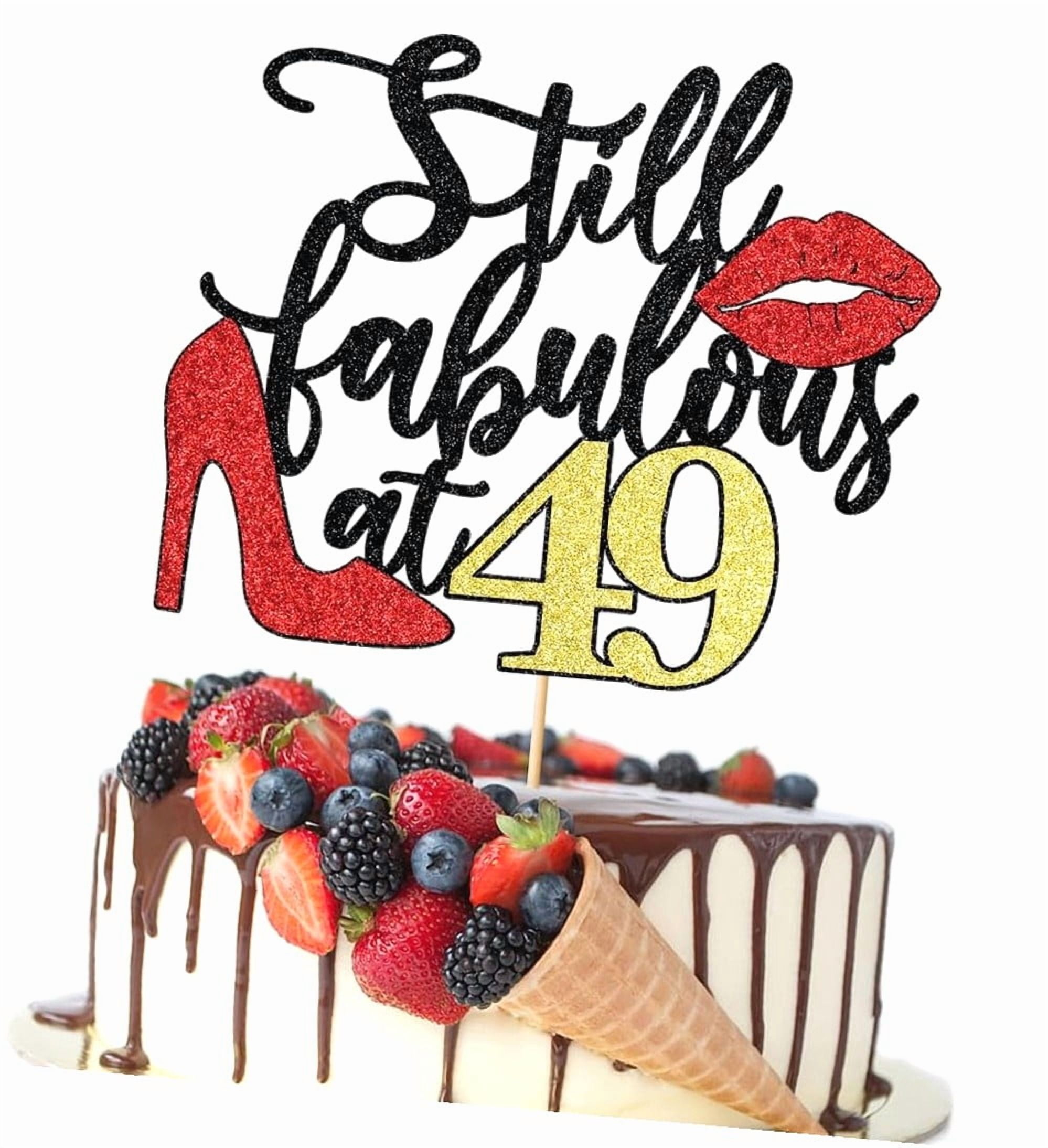 GZHJMY Still at 49 Cake Topper, Happy 49th Birthday Queen Heels Lips ...