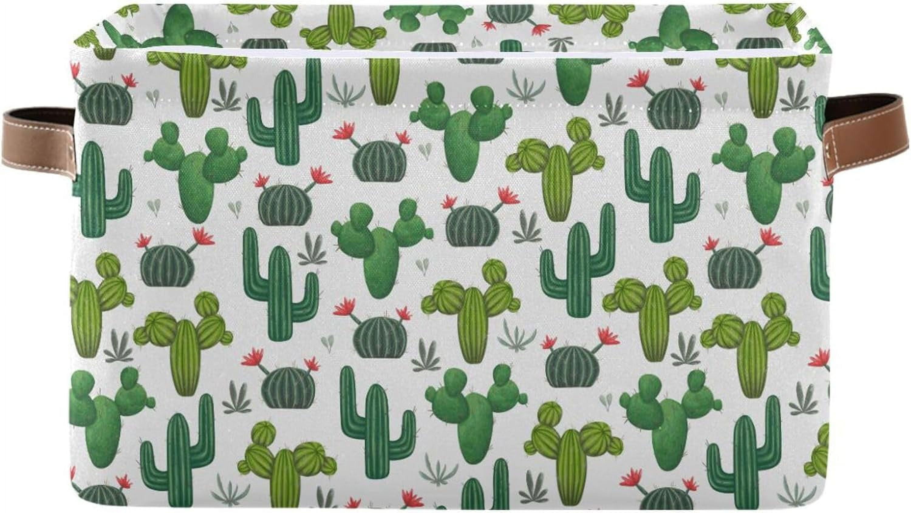 GZHJMY Storage Basket Cactus Succulents Foldable Canvas Laundry Baskets ...