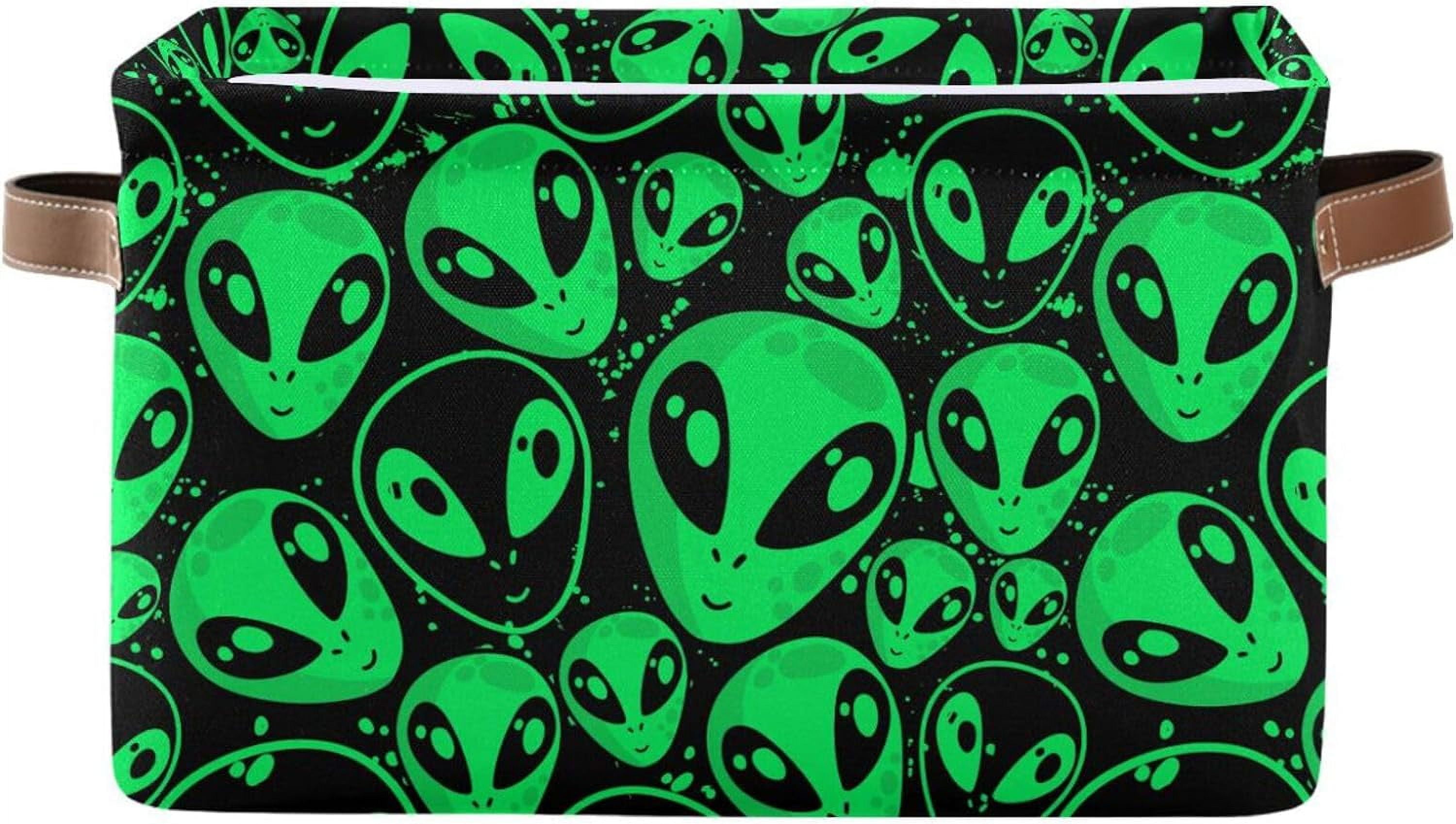 GZHJMY Storage Basket Cartoon Alien Foldable Canvas Laundry Baskets Bin ...