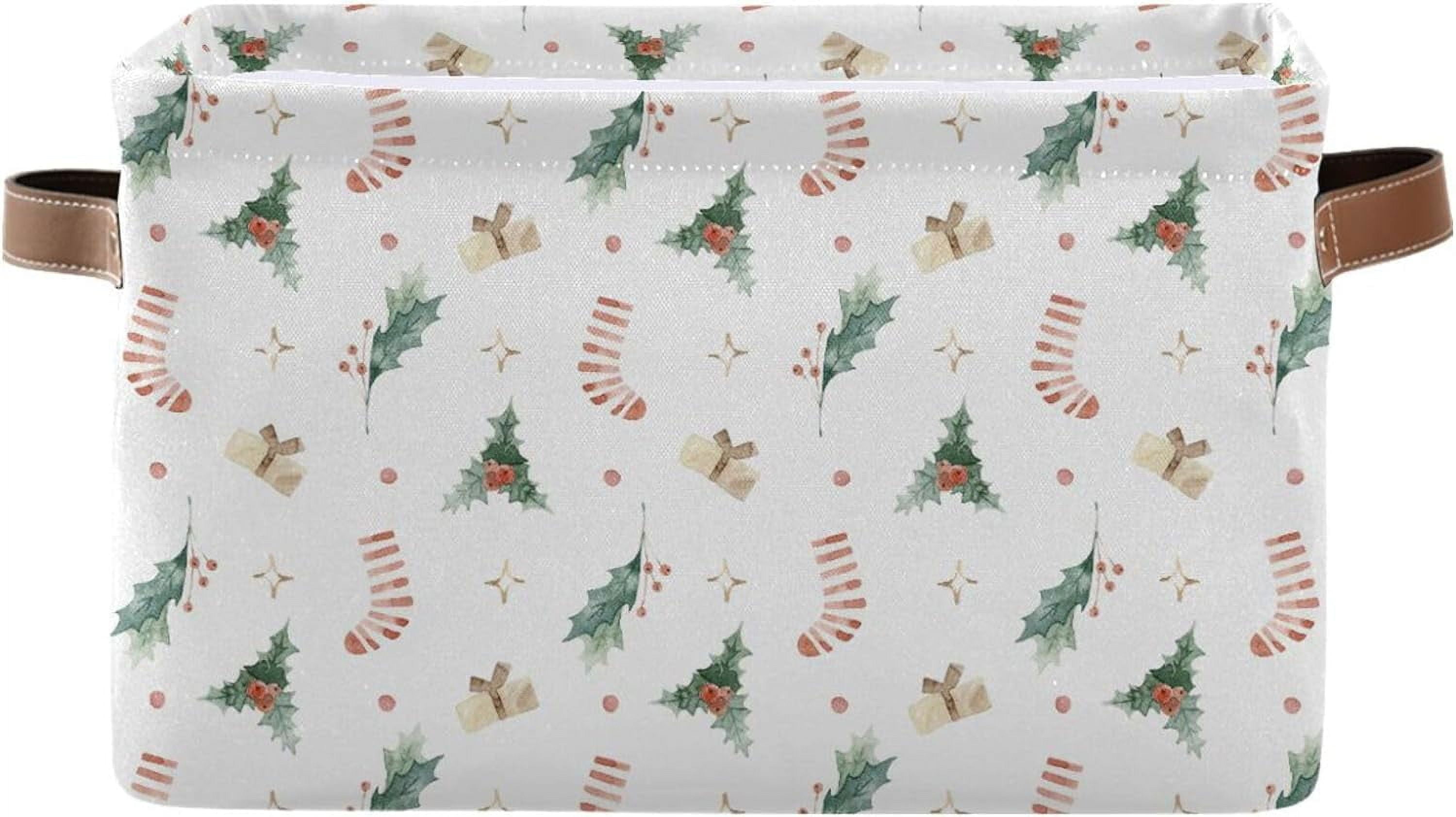 GZHJMY Storage Basket Christmas Tree Stockings Pattern Foldable Canvas ...