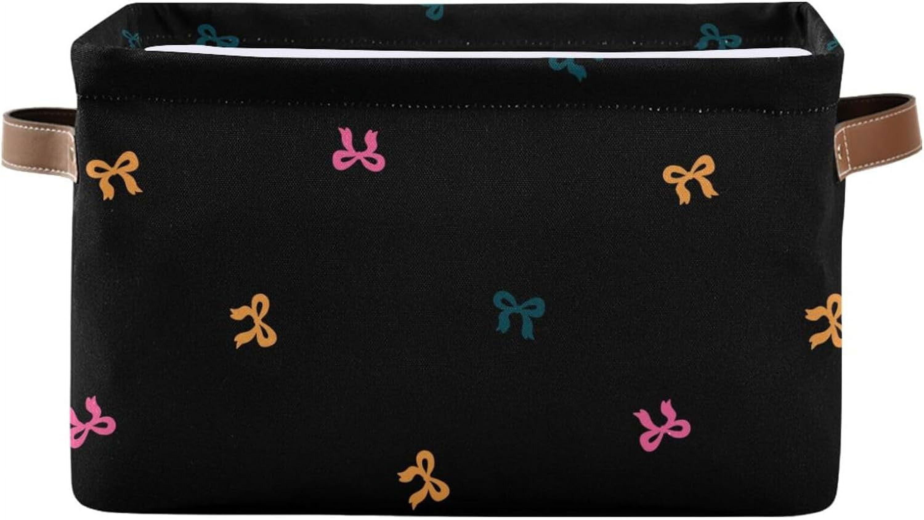 GZHJMY Storage Basket Colorful Bows Foldable Canvas Laundry Baskets Bin ...