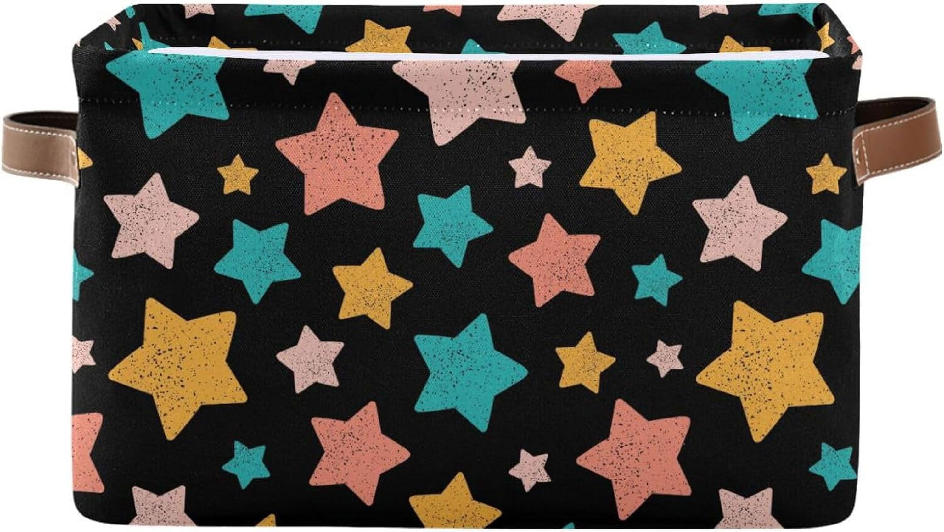 GZHJMY Storage Basket Colorful Stars Foldable Canvas Laundry Baskets ...