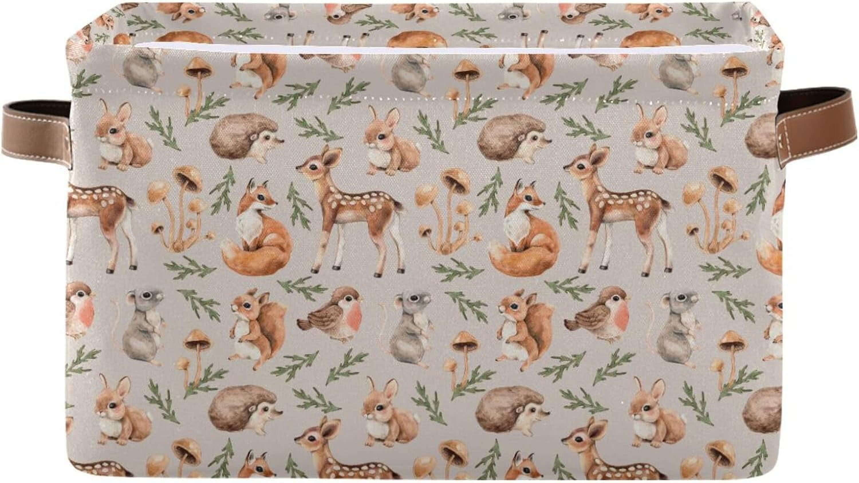 GZHJMY Storage Basket Forest Animals Foldable Canvas Laundry Baskets ...