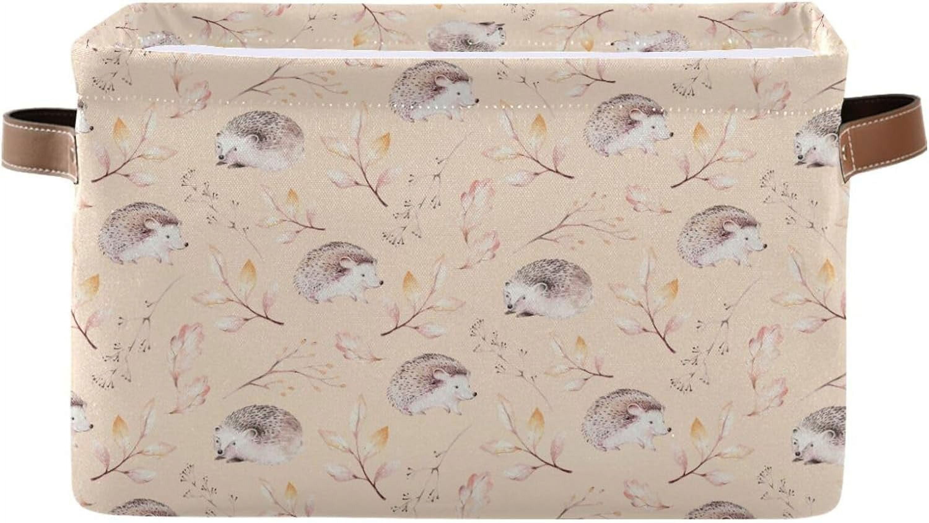 GZHJMY Storage Basket Hedgehogs Foldable Canvas Laundry Baskets Bin Waterproof Inner Layer with ...
