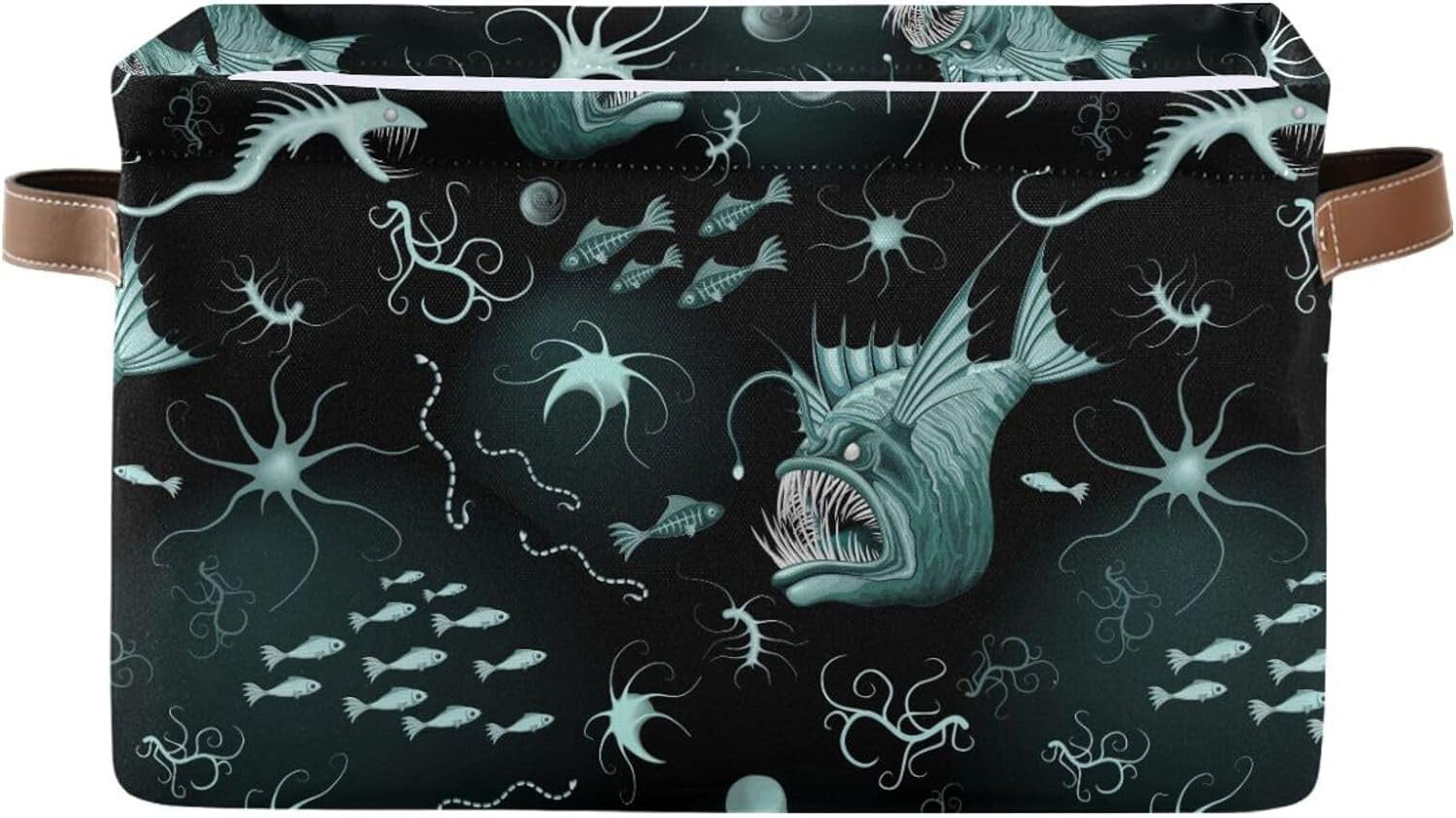 GZHJMY Storage Basket Lantern Fish Deep Ocean Foldable Canvas Laundry ...