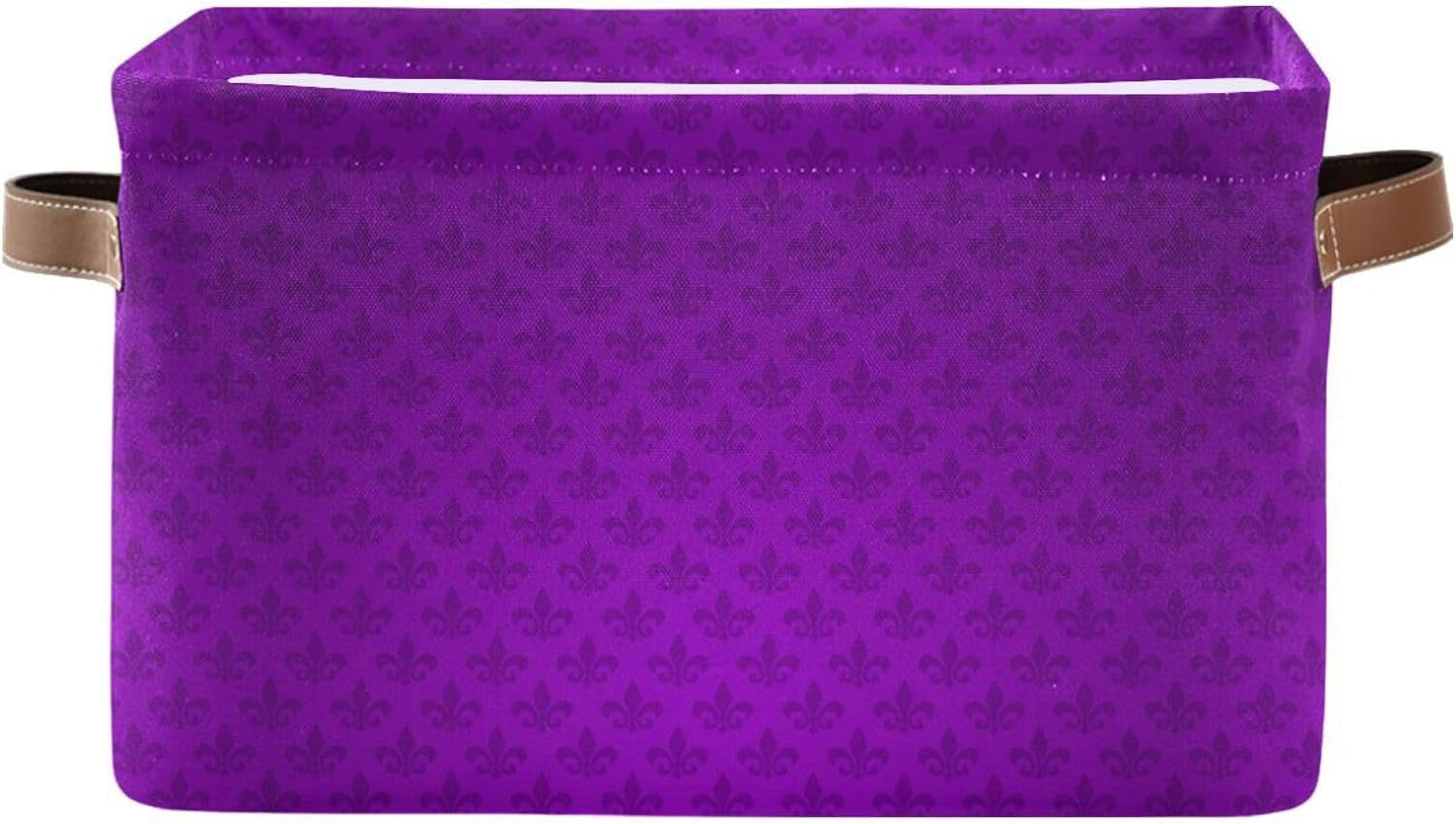 GZHJMY Storage Basket Mardi Gras Purple Foldable Canvas Laundry Baskets ...