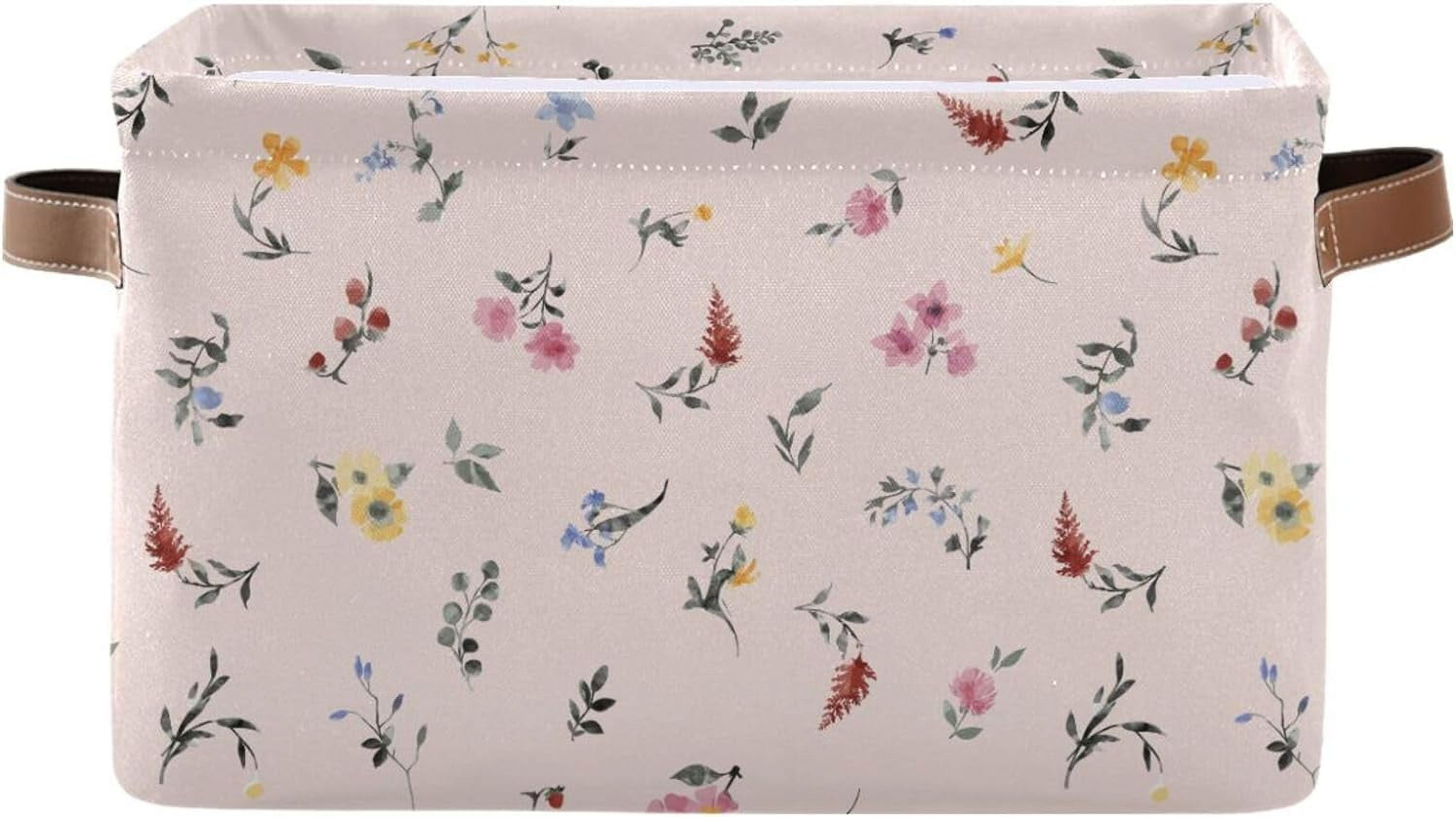 GZHJMY Storage Basket Meadow Flowers Foldable Canvas Laundry Baskets ...