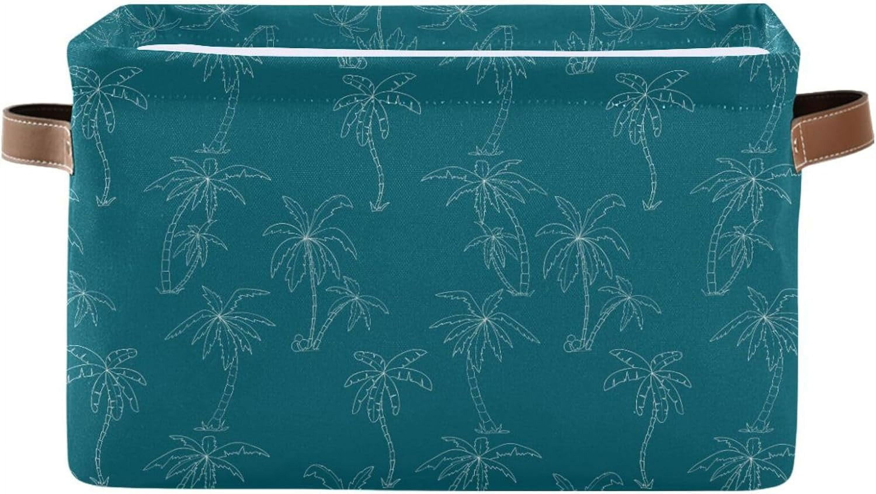 GZHJMY Storage Basket Palm Tree Foldable Canvas Laundry Baskets Bin ...
